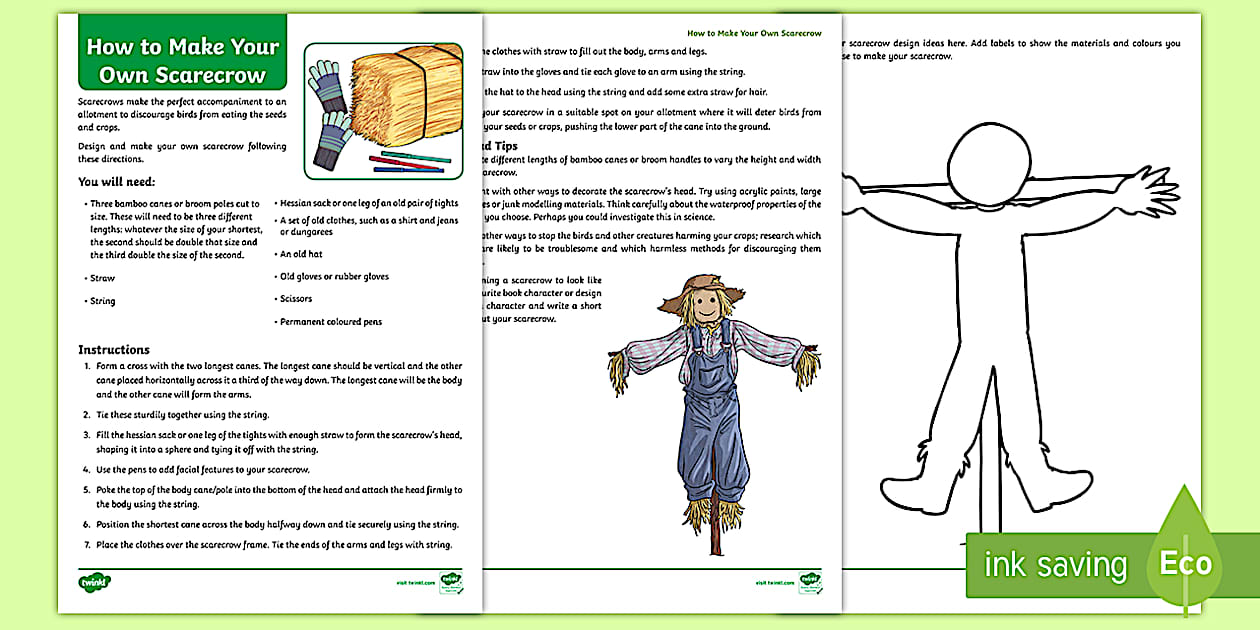 How To Make Your Own Scarecrow STEM Activity Instructions