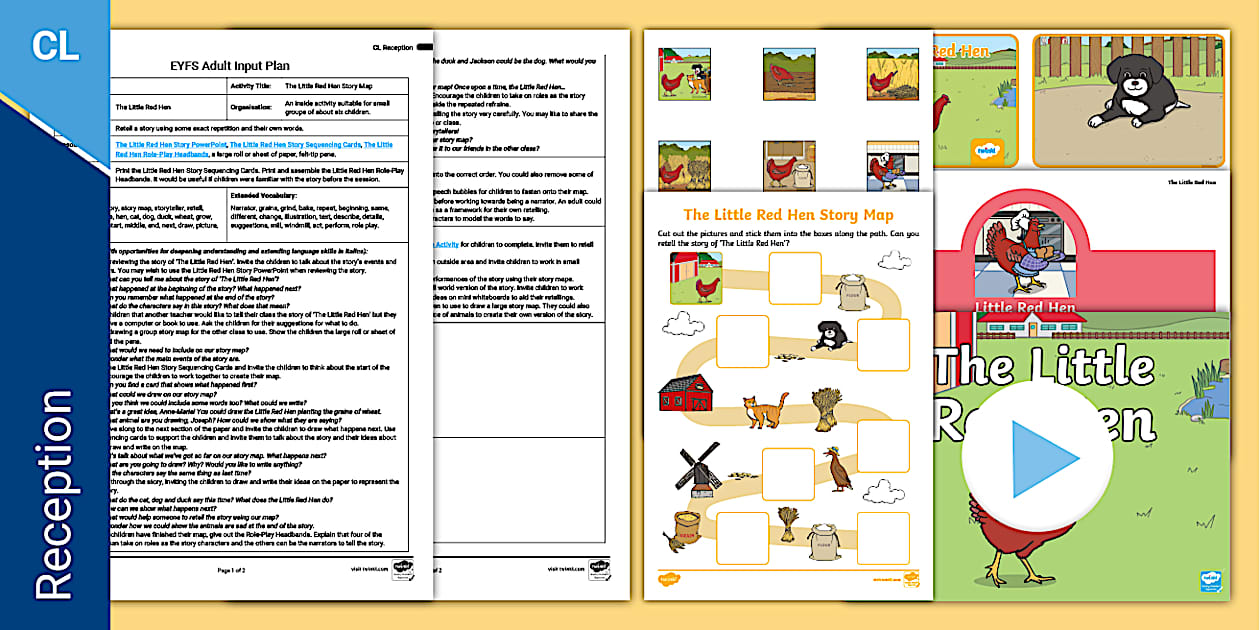 EYFS The Little Red Hen Story Map Plan and Resource Pack