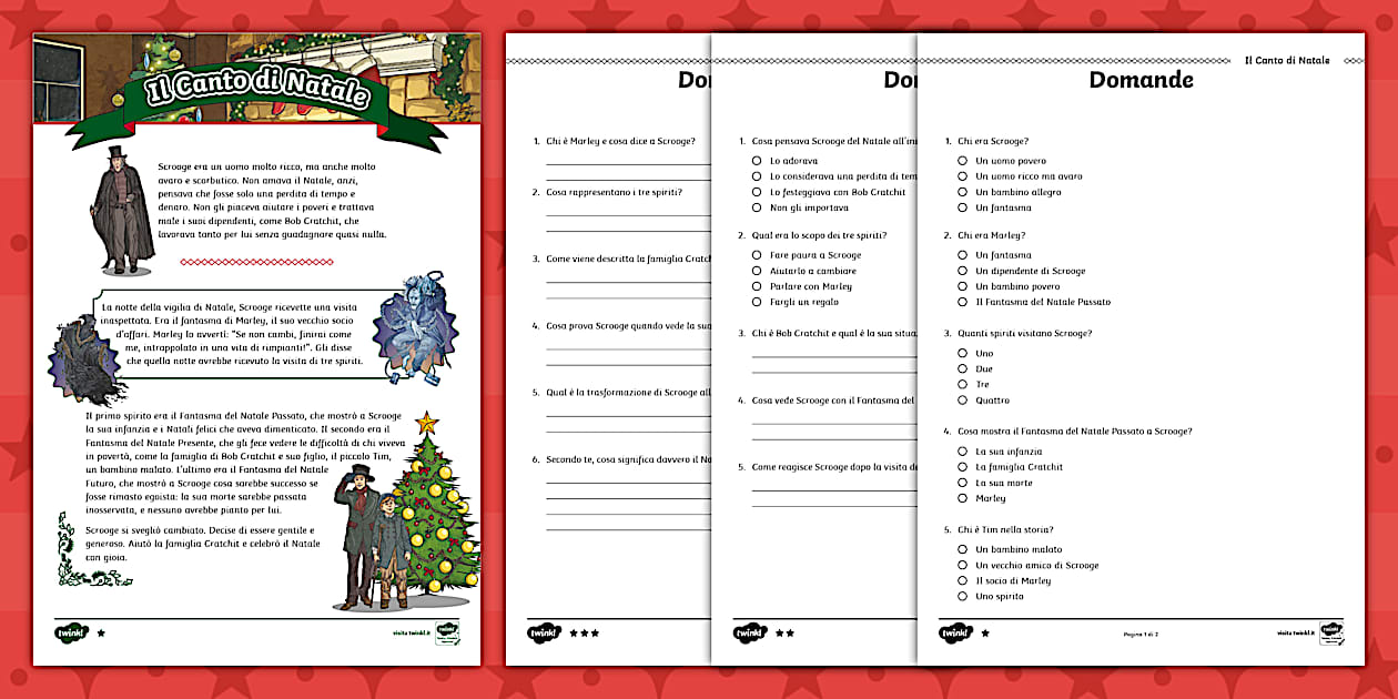 Il canto di Natale: lettura e comprensione differenziata