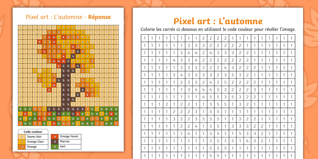 Pixel art : L'automne - Twinkl Pixel Art - Twinkl