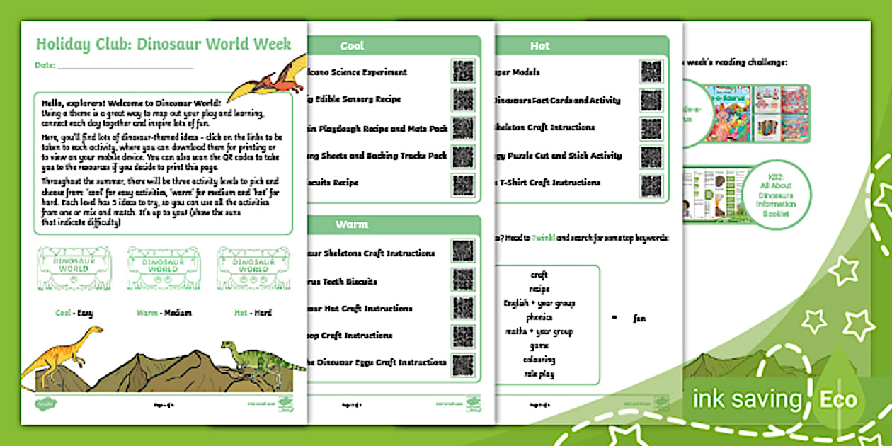 Dinosaur World Week Checklist (Teacher-Made) - Twinkl