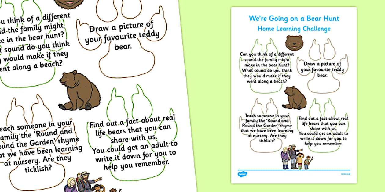 Home Learning Challenges to Support Teaching on Bear Hunt