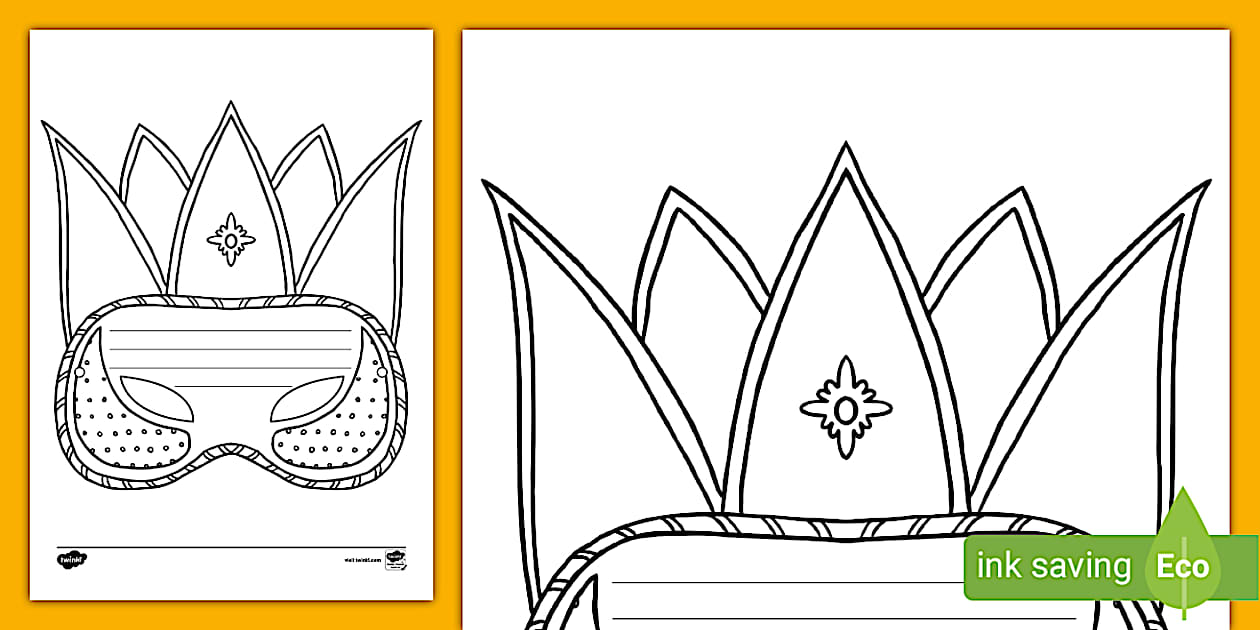 Mardi Gras Crown Writing Template (Teacher-Made) - Twinkl
