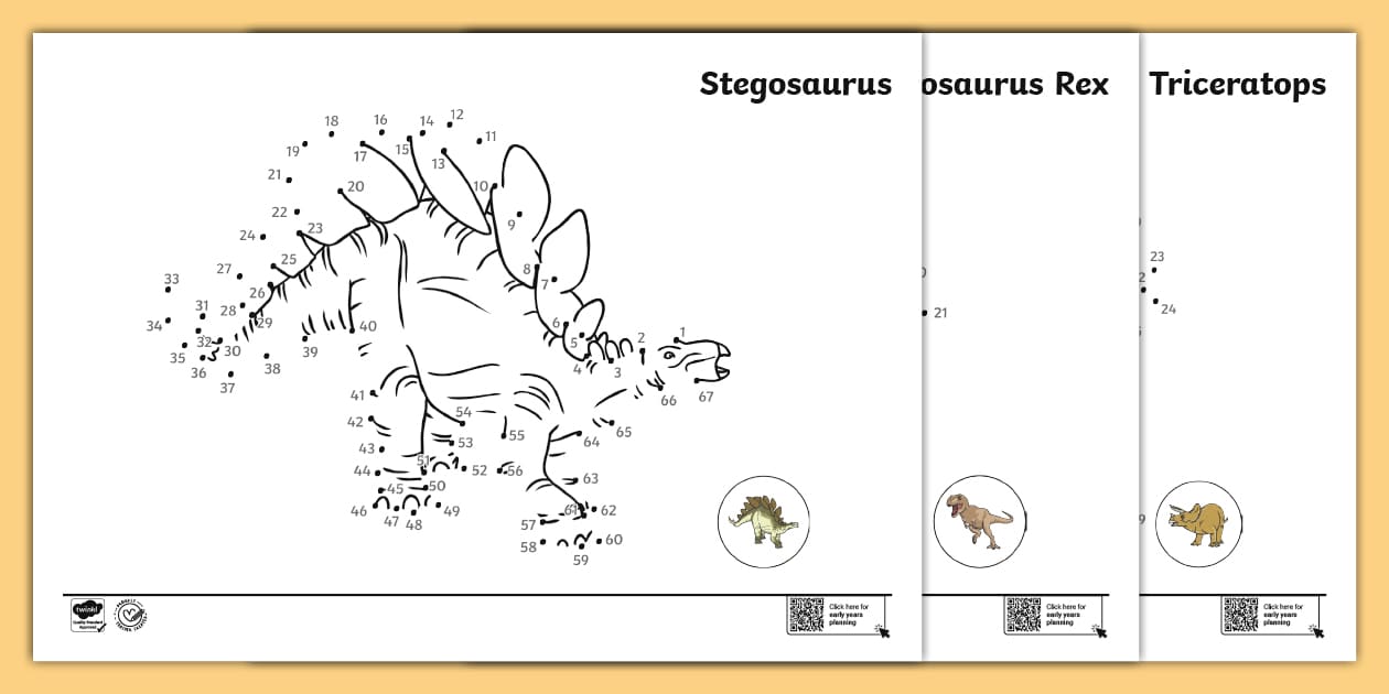 Dinosaur Connect the Dots Printable