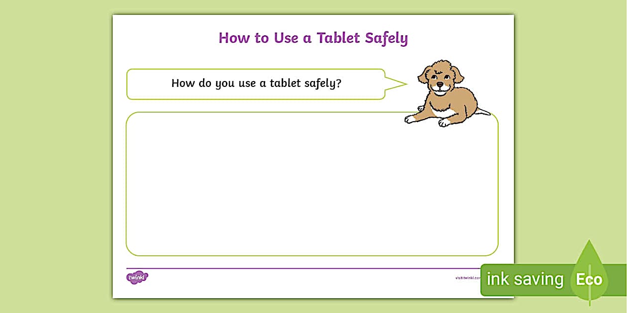 How To Use a Tablet Safely Worksheet / Worksheet - Twinkl