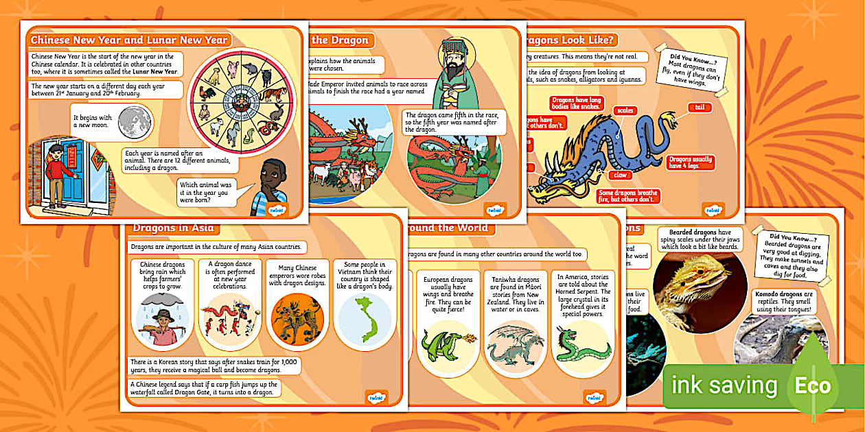 Kindergarten All About Dragons Chinese New Year Fact Files | Twinkl
