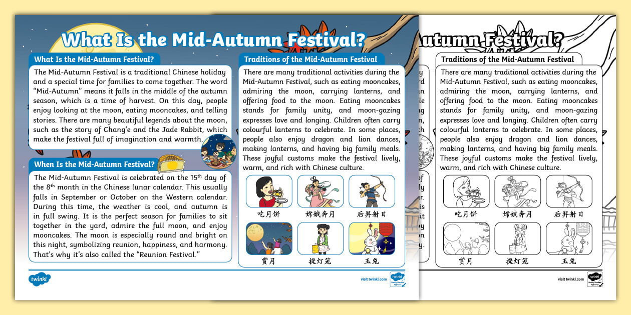 Mid-Autumn Festival Fact File (teacher made) - Twinkl