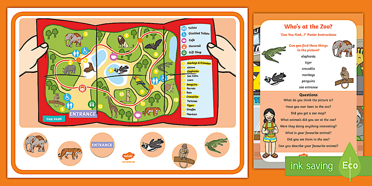 Who's at the Zoo? Can You Find..? Poster and Prompt Card Pack