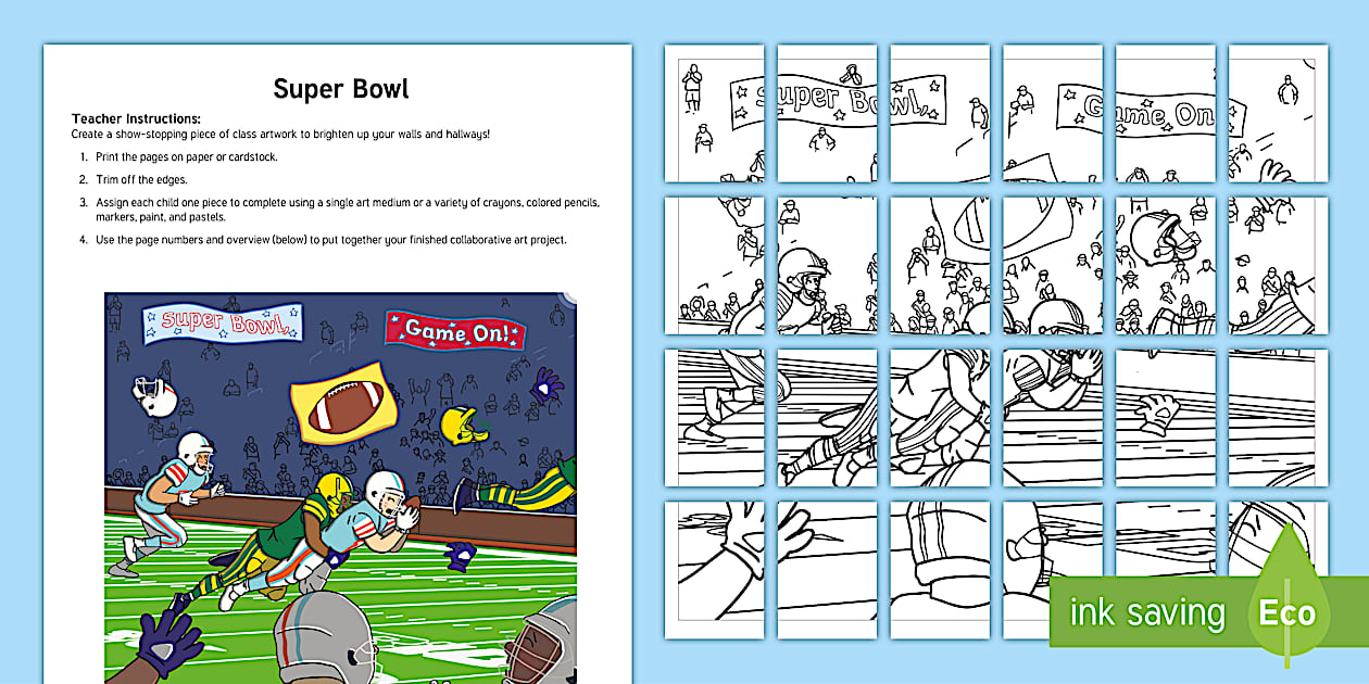 Super Bowl Collaborative Art | Twinkl Resources