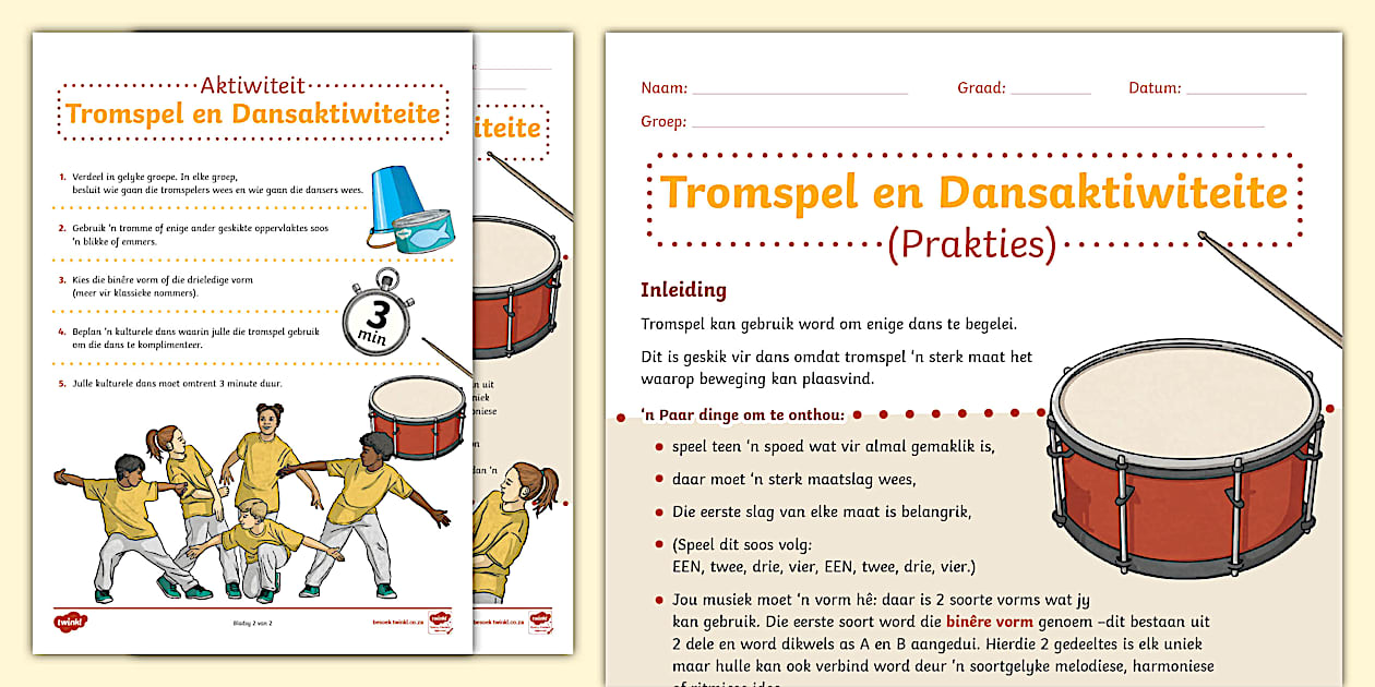 Tromspel en Dansaktiwiteit (Teacher-Made) - Twinkl