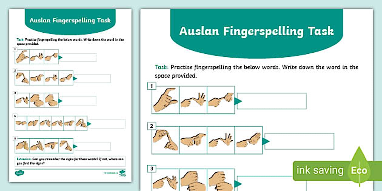 Auslan Fingerspelling Task (teacher made) - Twinkl