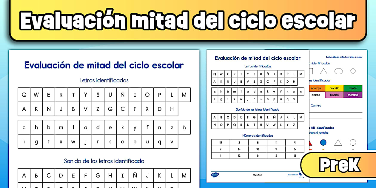 Hoja de evaluación de progreso para mitad del ciclo escolar