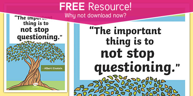 FREE Einstein Inspirational Quote Classroom Poster - Twinkl