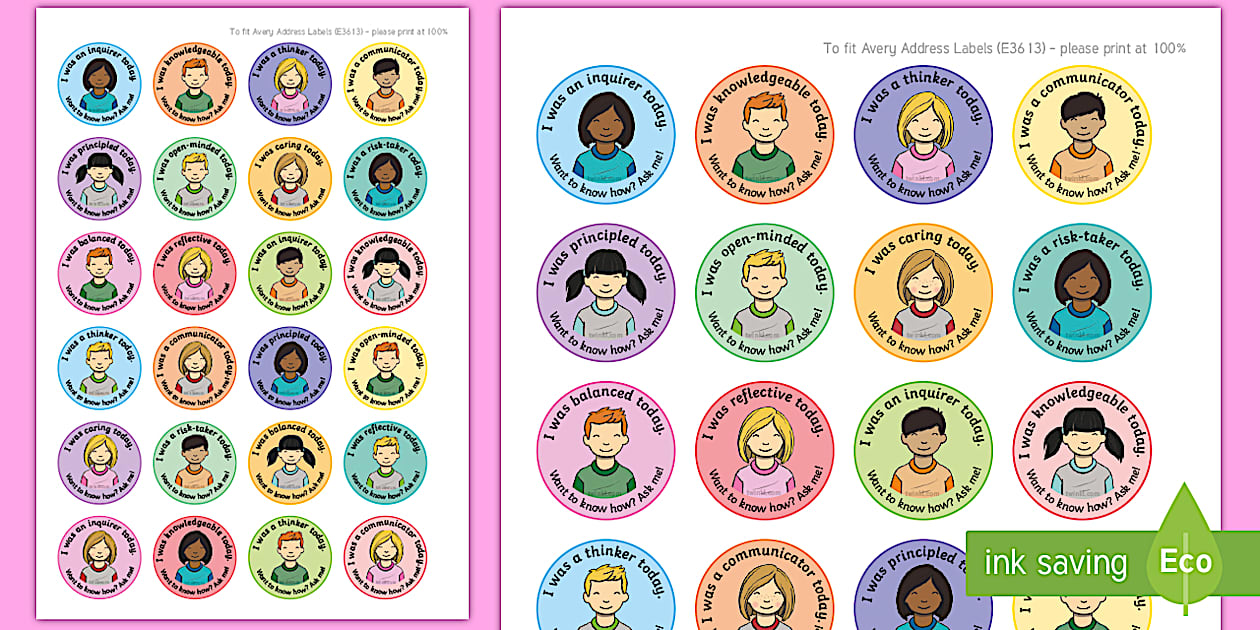 PYP Learner Profile Round Stickers (teacher made) - Twinkl