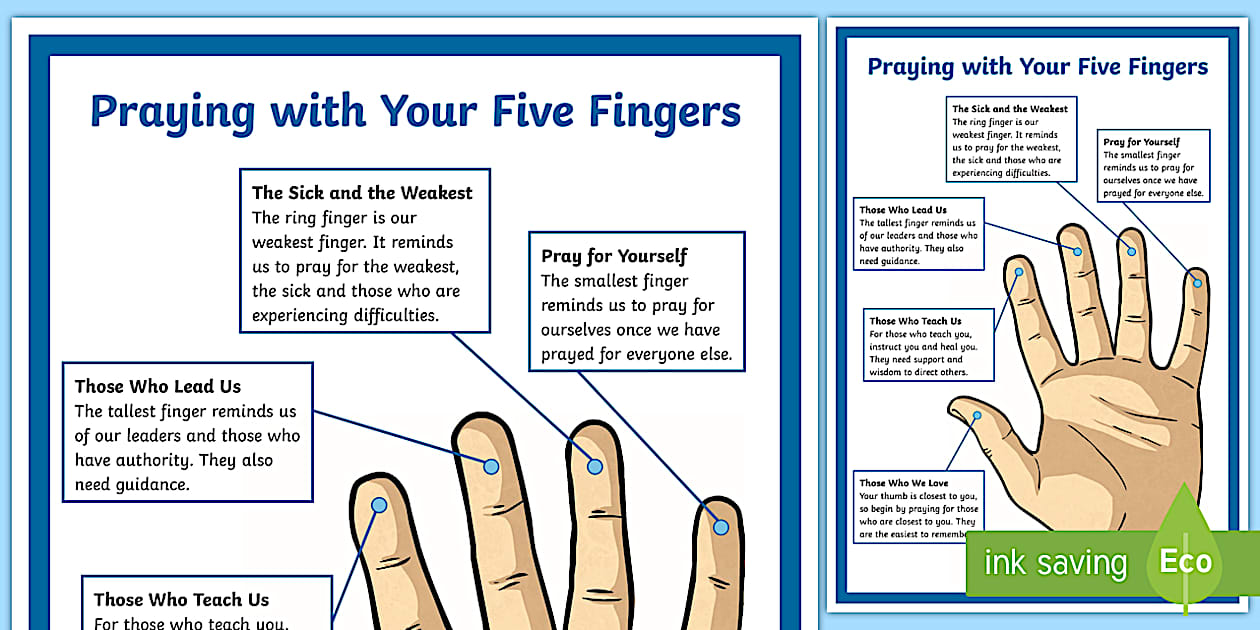 Editable Five Finger Prayer Display Poster (Lehrer gemacht)