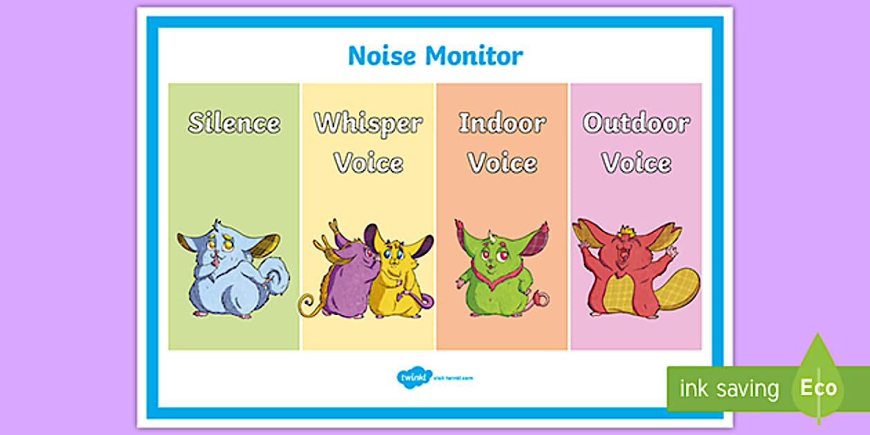 Editable Wheeshty Beasties Noise Monitor Poster - Twinkl