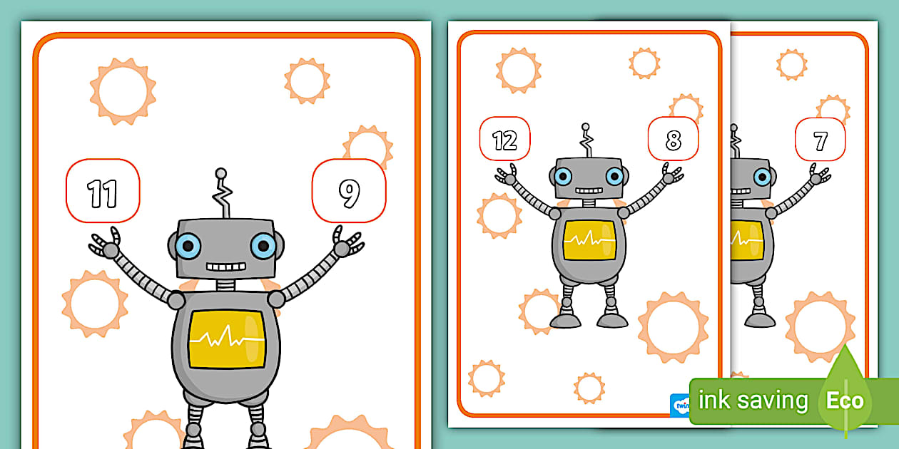 Number Bonds 10-20 Robot Display Posters (Teacher-Made)