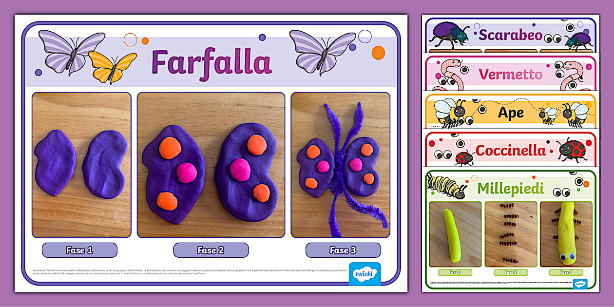 Pasta da modellare - Gli insetti (teacher made) - Twinkl