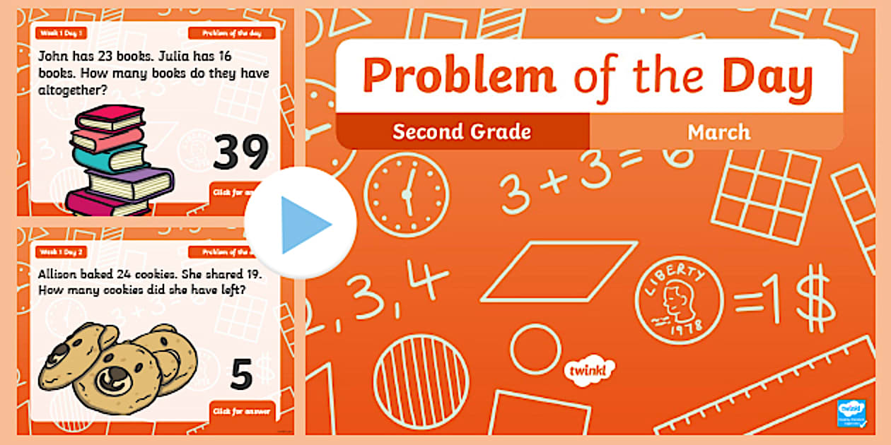 Second Grade Math Problem of the Day - March PowerPoint