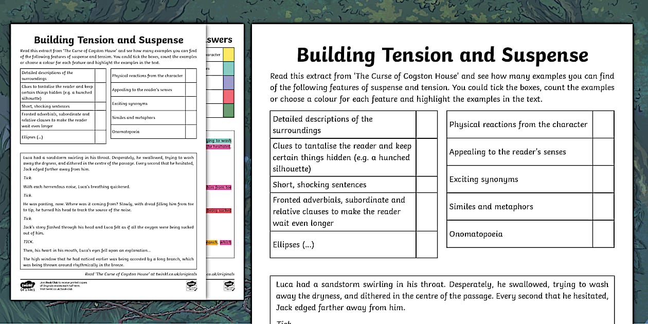 Editable Recognising Features of Writing: Building Tension and Suspense
