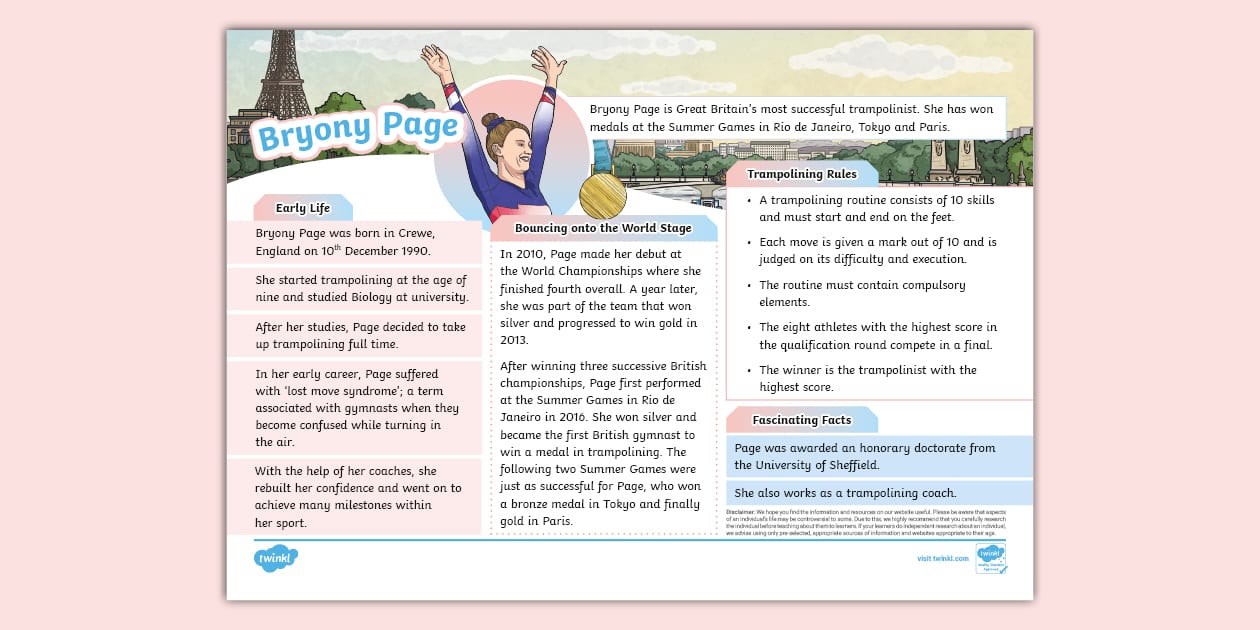 Bryony Page Fact File - Twinkl - KS2 (teacher made) - Twinkl