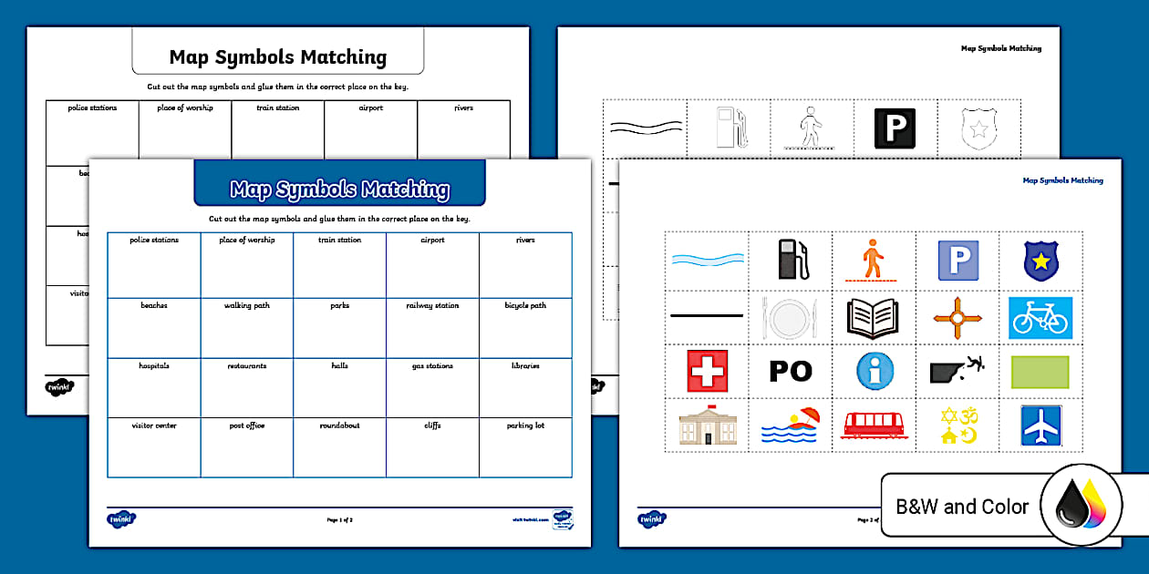 Map Symbols Worksheet | Geography & Environment | Twinkl USA