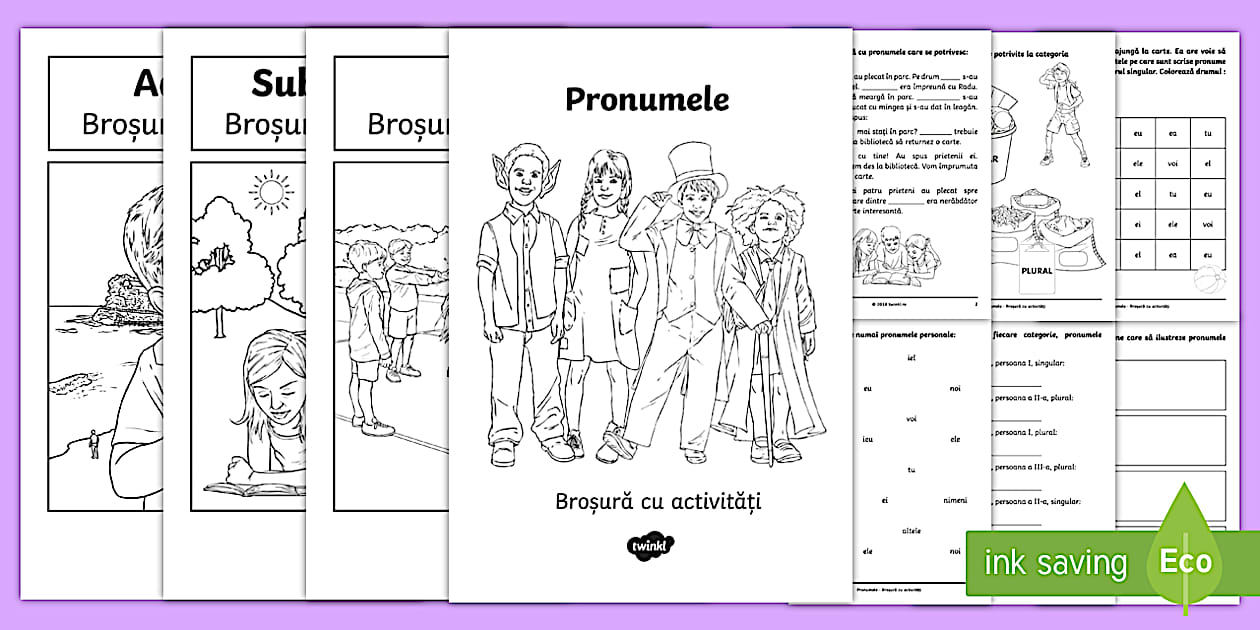 Broșurile părților de vorbire - Pachet cu resurse