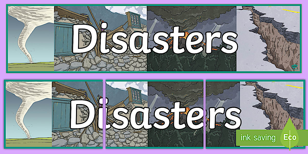 Cursive Disasters Banner (teacher made) - Twinkl