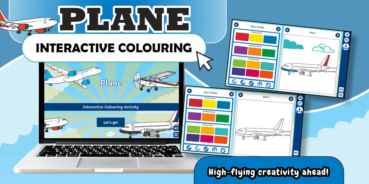 * NEW * Plane Interactive Colouring