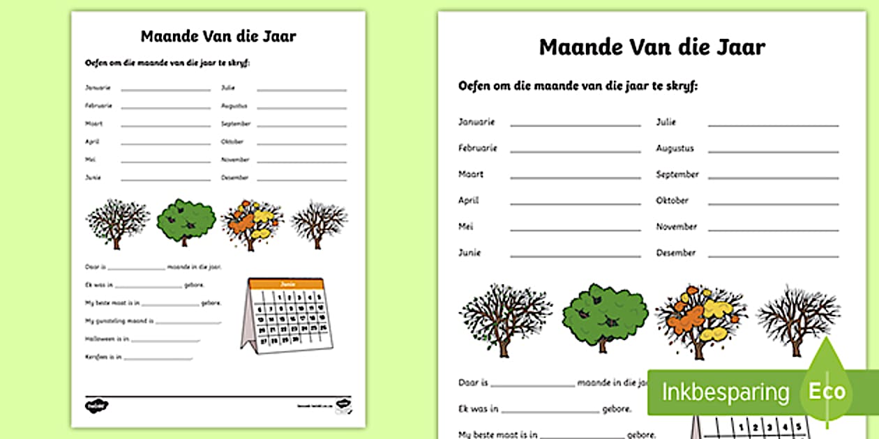 Maande van die Jaar Aktiwiteit (teacher made) - Twinkl