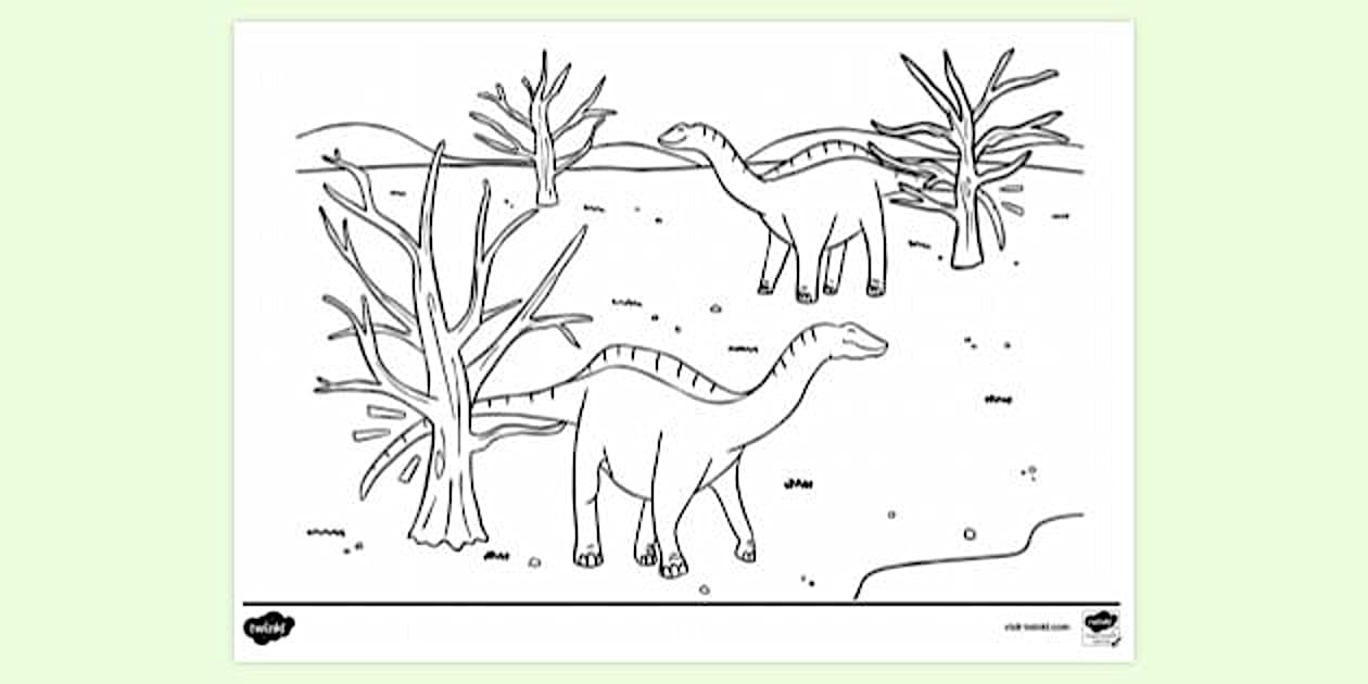 Cool Colouring Page For Children - Dinosaurs (teacher made)