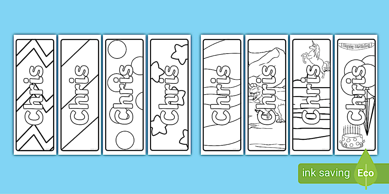 Chris Name Simple Colouring Bookmarks | Twinkl | Reading KS1