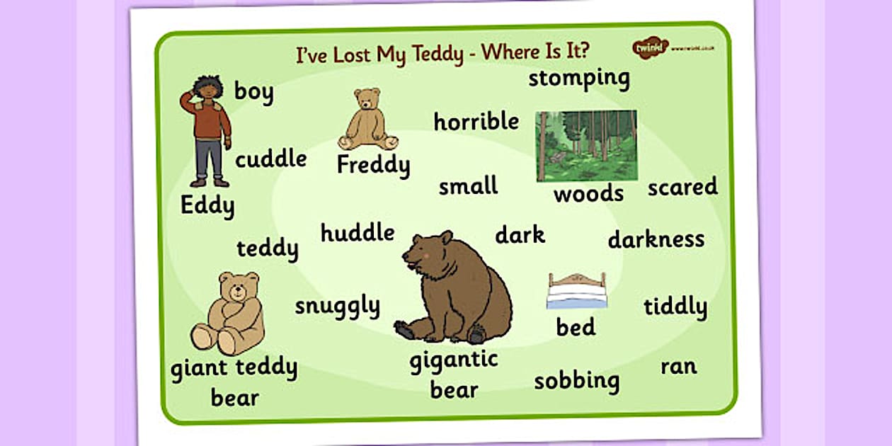 Ive Lost My Teddy Where Is It Word Mat Images (teacher made)
