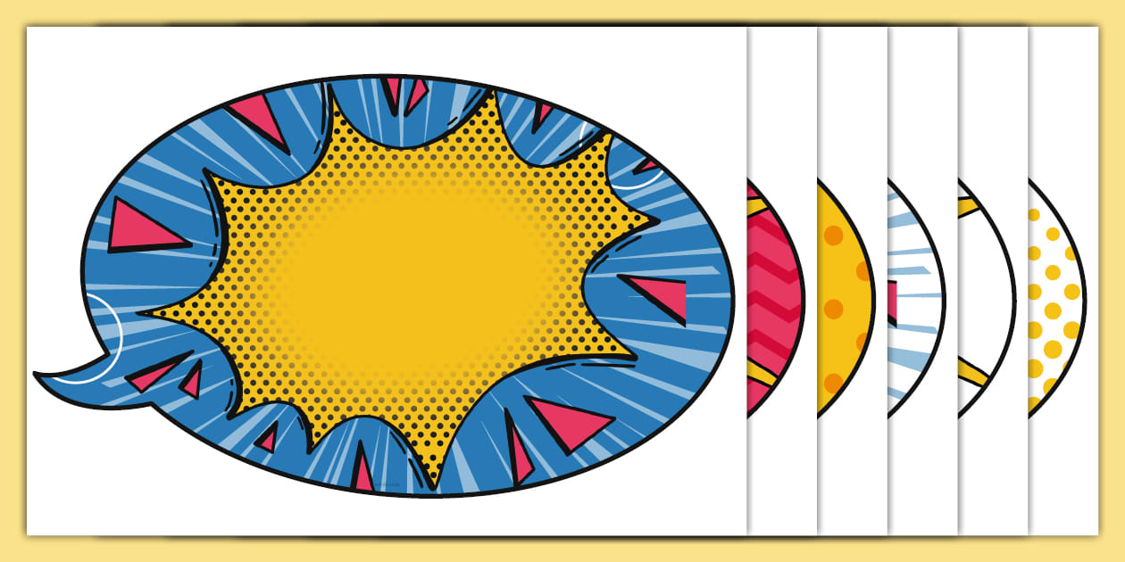 Pop Art Themed Speech Bubble Display Cut Outs