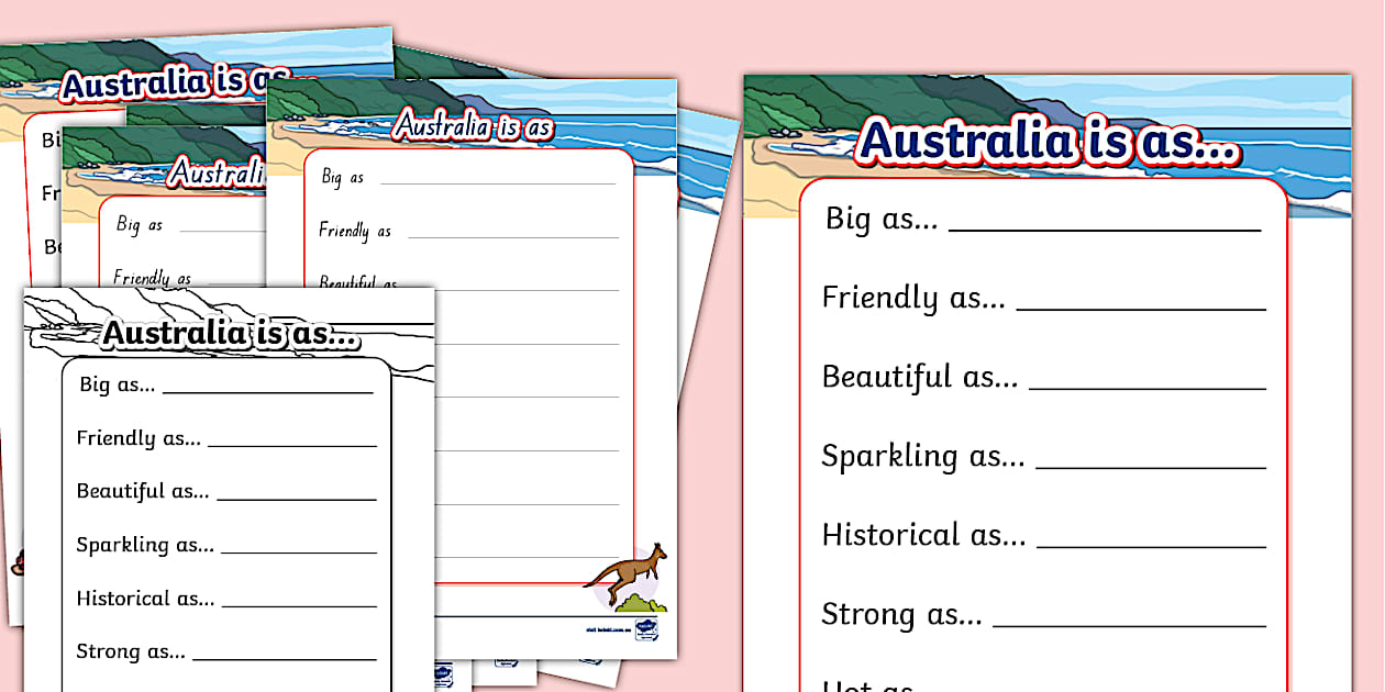 Australia Simile Poem Writing Template (teacher made)