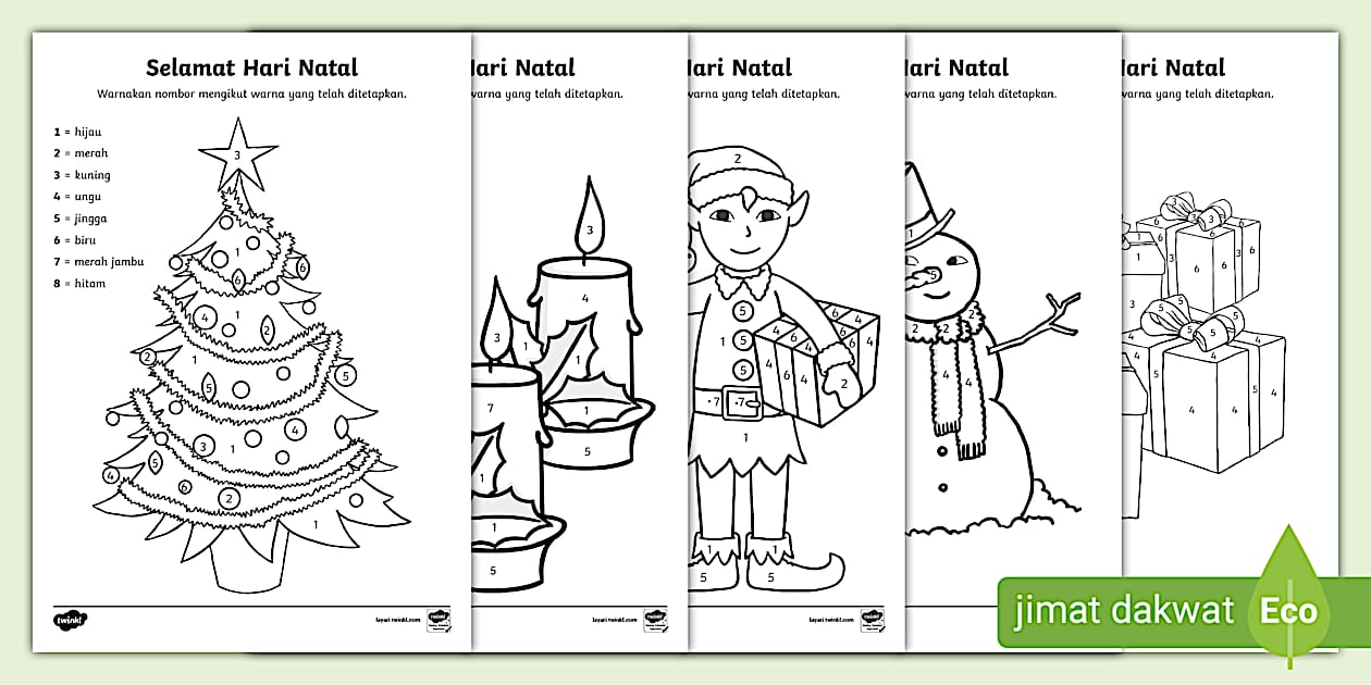 Aktiviti Mewarna Hari Natal (teacher made) - Twinkl
