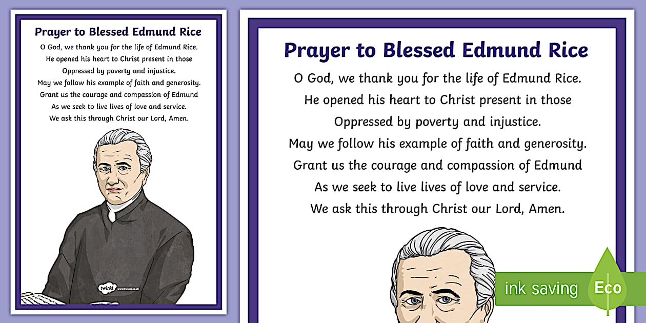 Editable Prayer to Blessed Edmund Rice Display Poster