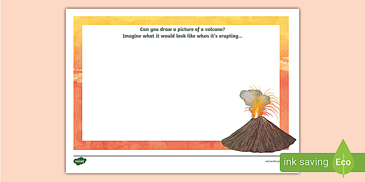 A Creative Volcano Drawing Prompt | Twinkl | KS1 Learners