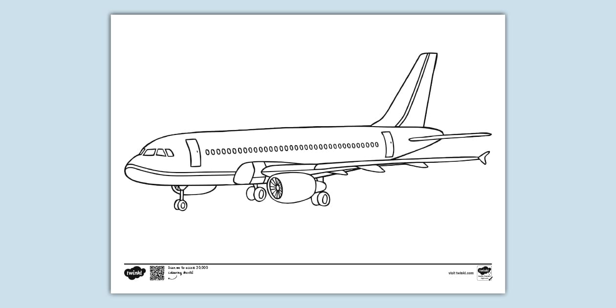 Plane Colouring | Colouring Sheets - Twinkl