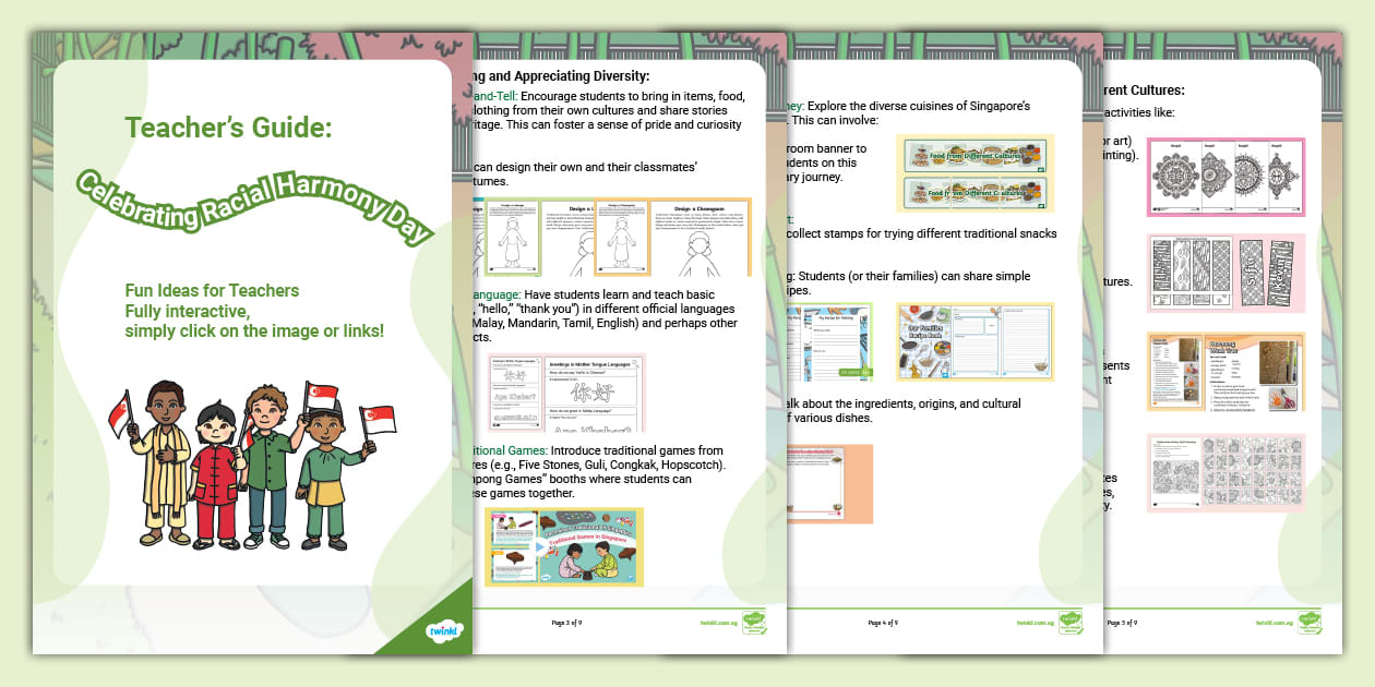 Teacher's Guide: Racial Harmony Day Singapore Teaching Ideas