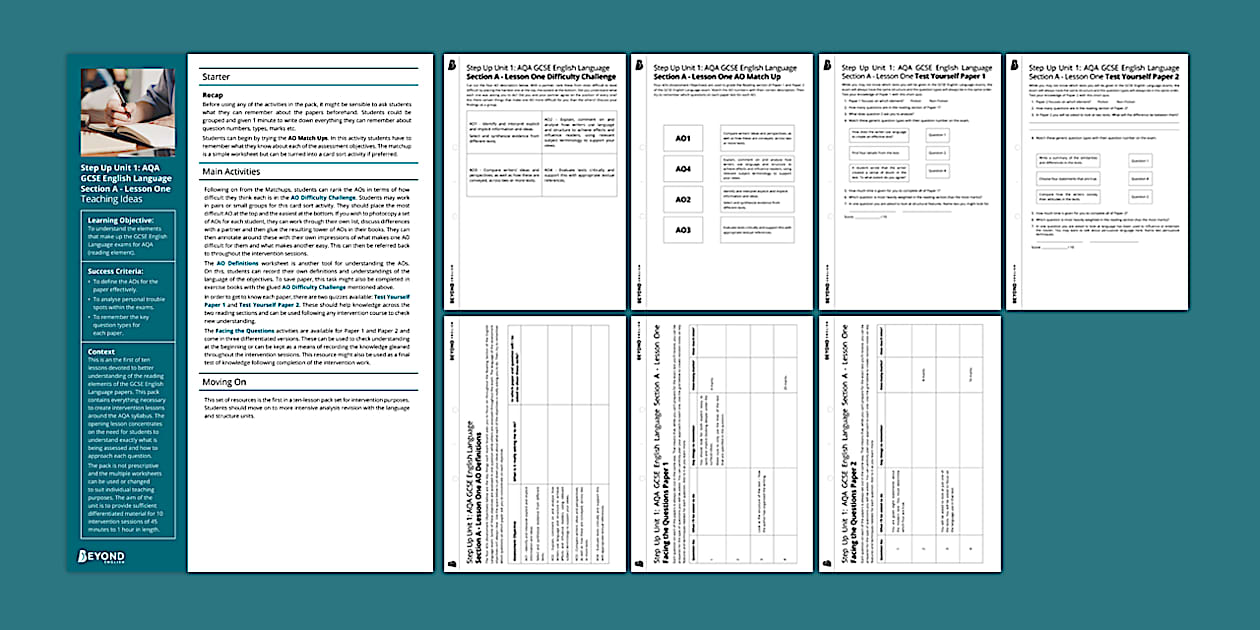English Intervention Resources | AQA GCSE English Language