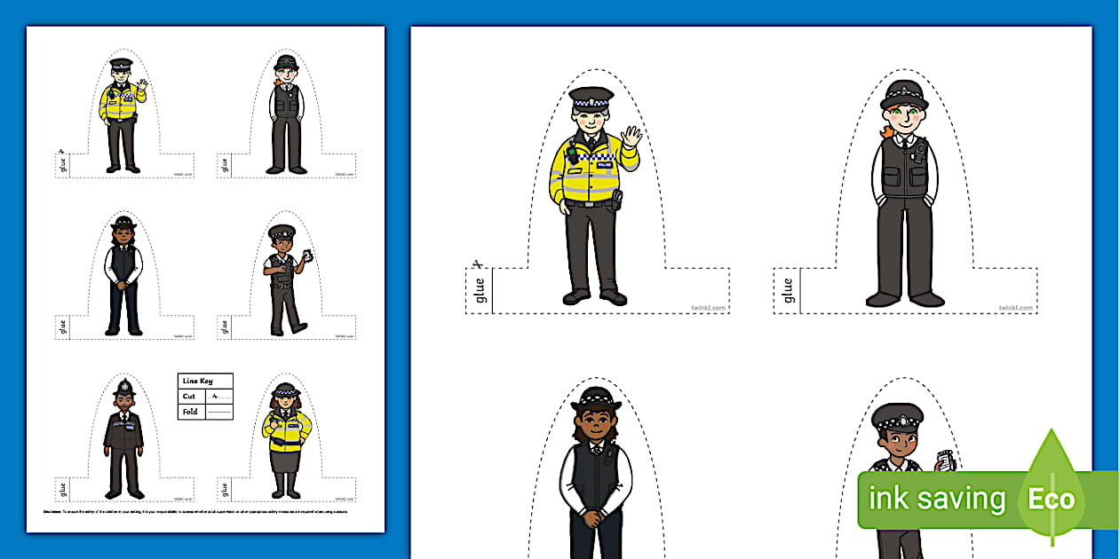 Police Officer Finger Puppets (teacher made) - Twinkl