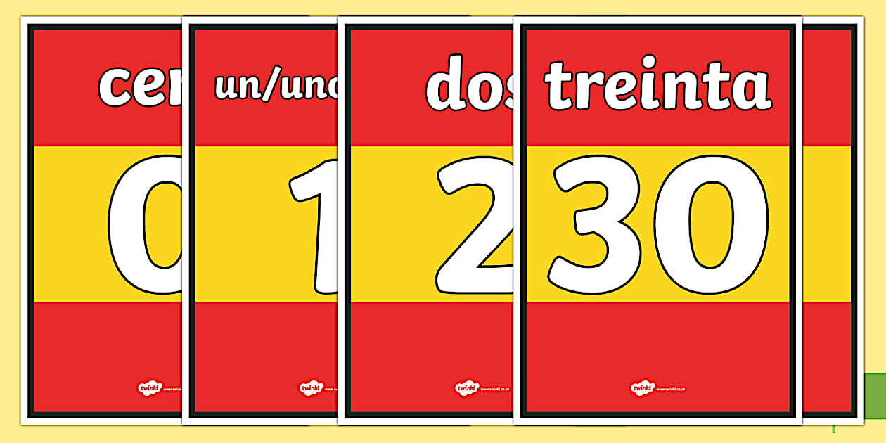 👉 Basic Spanish Numbers 0-30 Display Posters - Twinkl