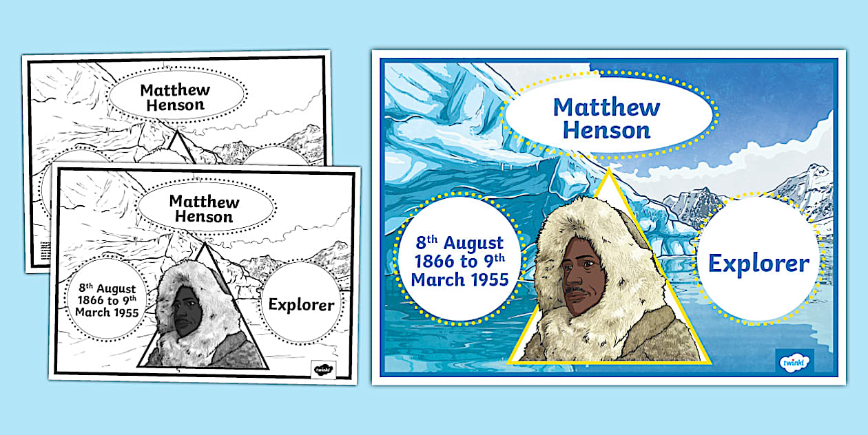 Matthew Henson Illustrated Display Poster (teacher made)