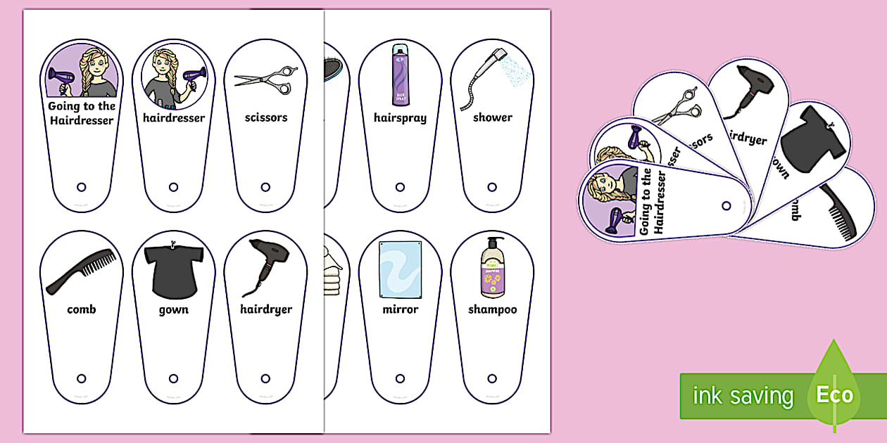 Editable Going to the Hairdresser Communication Fan - Twinkl