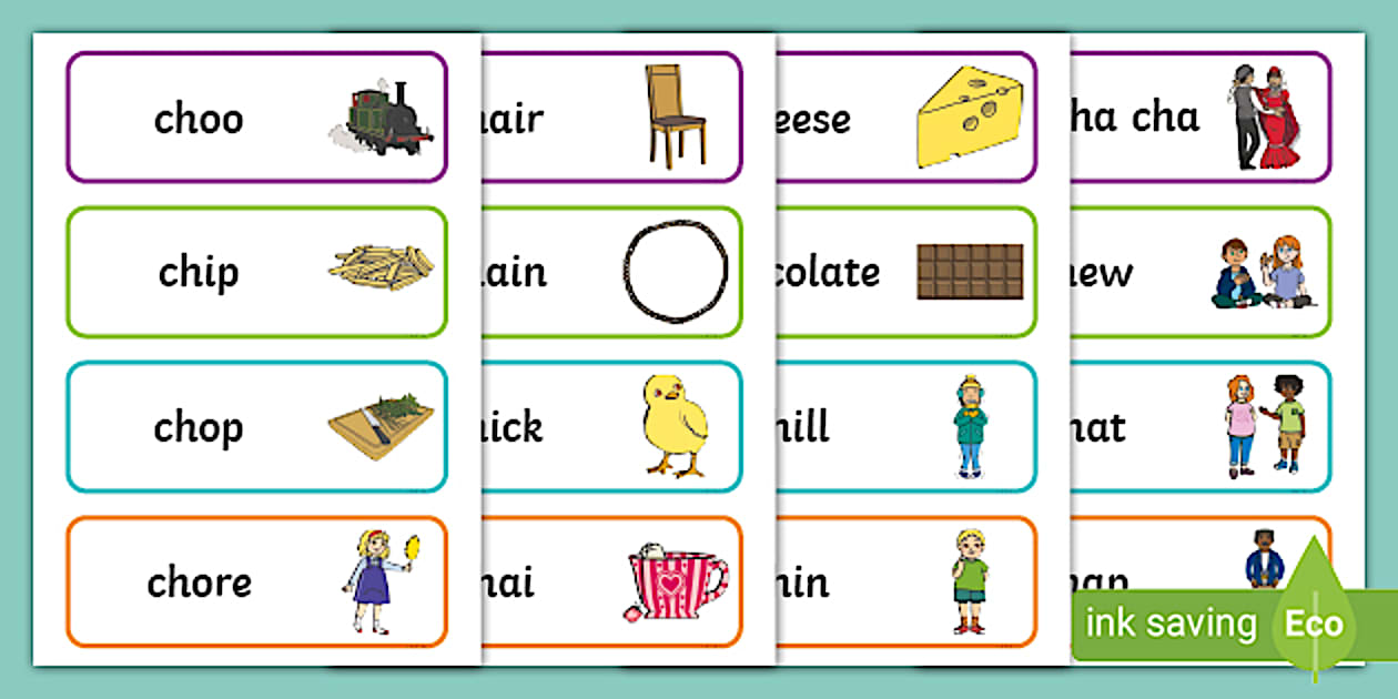 'Ch' Phonics Cards | Words that start with 'Ch' | Ages 5–7