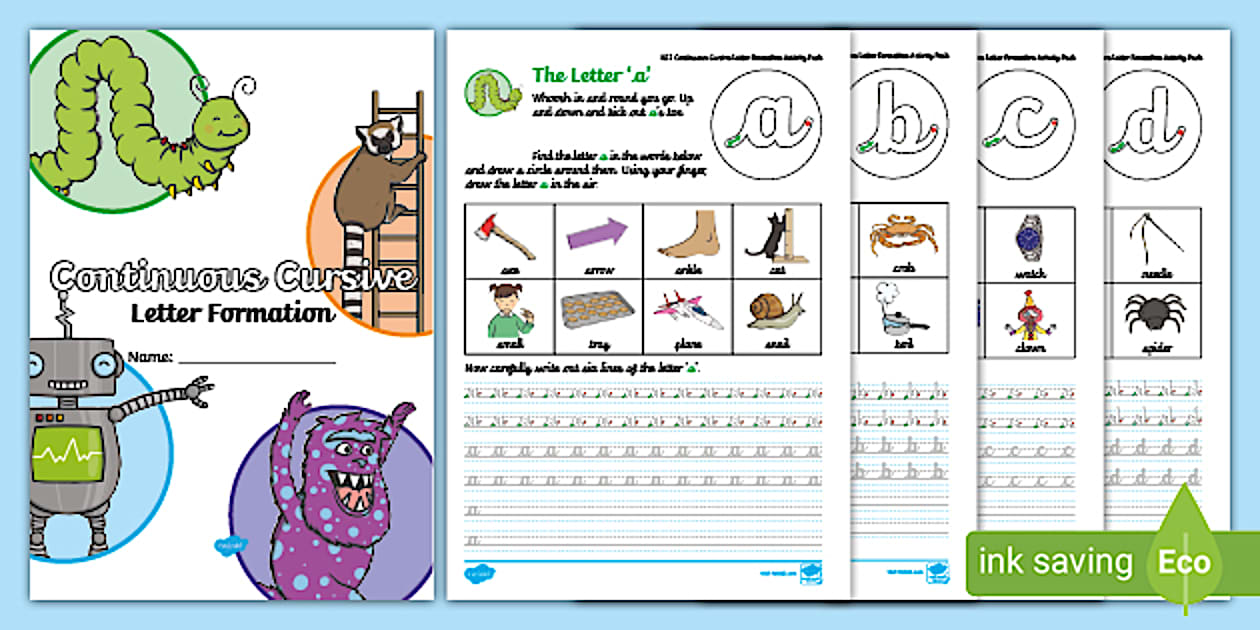 KS1 Continuous Cursive Handwriting Worksheets (teacher made)