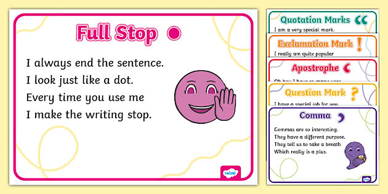 Poems about Punctuation - Grammar | Twinkl Australia