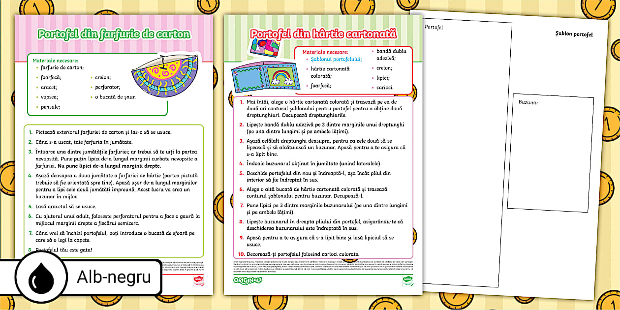 Portofel (2 variante) – Activități practice - Twinkl