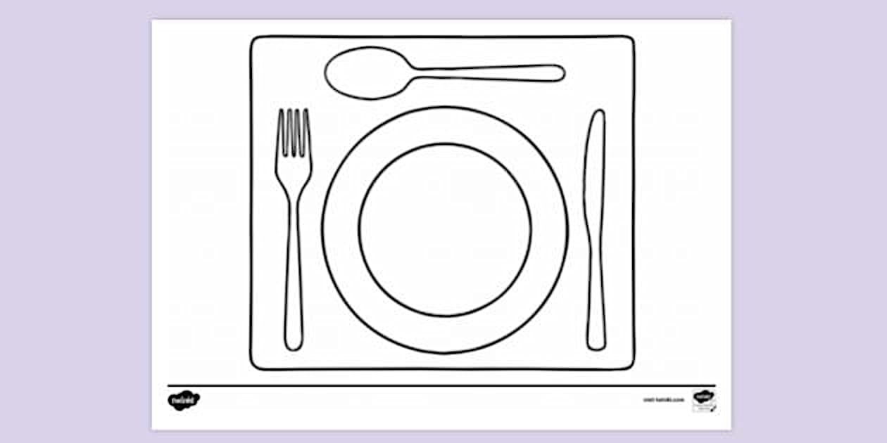 Empty Place Setting Colouring Sheet | Colouring Sheets